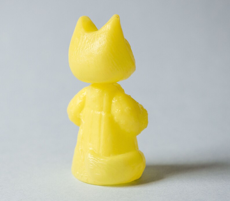 Yellow Fox Toy Vintage Plastic Fox Small Fox Holding Bird - Etsy