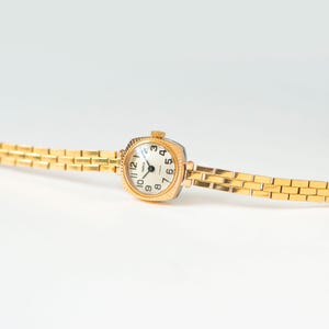 Women Cocktail Watch Gold Plated Square Seagull, Elegant Bracelet Evening Watch Sunburst Vintage ...