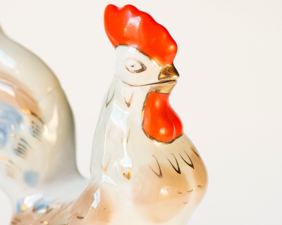 Vintage Rooster Porcelain Decanter Liqueur Barware Easter | Etsy