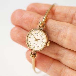 Women's Watch Tiny Ring Bracelet Gold Plated Seagull, Vintage Lady Wristwatch Classic Cocktail ...