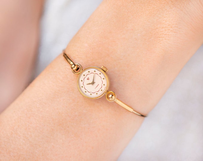 Women's Watch Tiny Ring Bracelet Gold Plated Seagull - Etsy