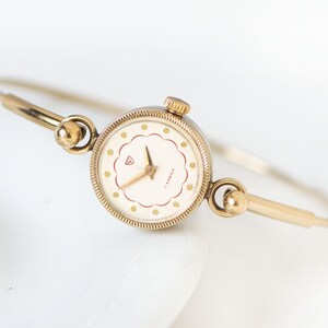 Women's Watch Tiny Ring Bracelet Gold Plated Seagull, Vintage Lady Wristwatch Classic Cocktail ...