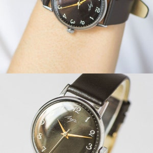 Slim Men's Wristwatch Black, Minimalist Watch Unisex Ray, Quality Mark ...