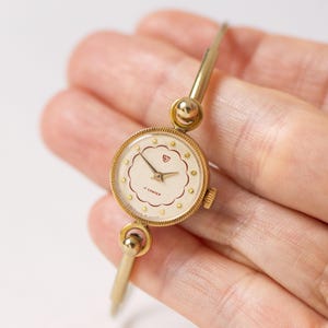 Women's Watch Tiny Ring Bracelet Gold Plated Seagull, Vintage Lady Wristwatch Classic Cocktail ...
