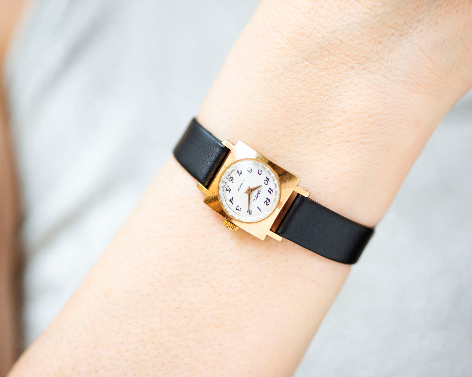 Square Small Watch for Women Seagull Gold Plated Simple Watch | Etsy