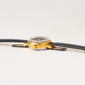 Small Red Roses Women's Watch Black Dial Gold Plated Seagull, Girl ...