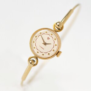 Women's Watch Tiny Ring Bracelet Gold Plated Seagull, Vintage Lady Wristwatch Classic Cocktail ...