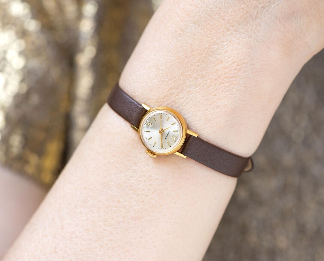 Smallest Women's Watch Gold Plated Seagull With Second Hand, 1960s Vintage Wristwatch for Lady ...