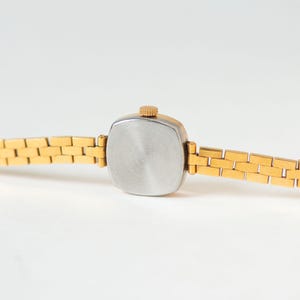 Women Cocktail Watch Gold Plated Square Seagull, Elegant Bracelet Evening Watch Sunburst Vintage ...