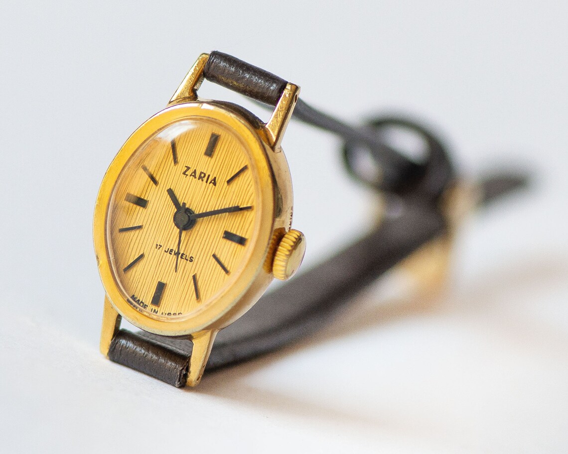 Oval Women Wristwatch Gold Plated Dawn Women's Watch - Etsy