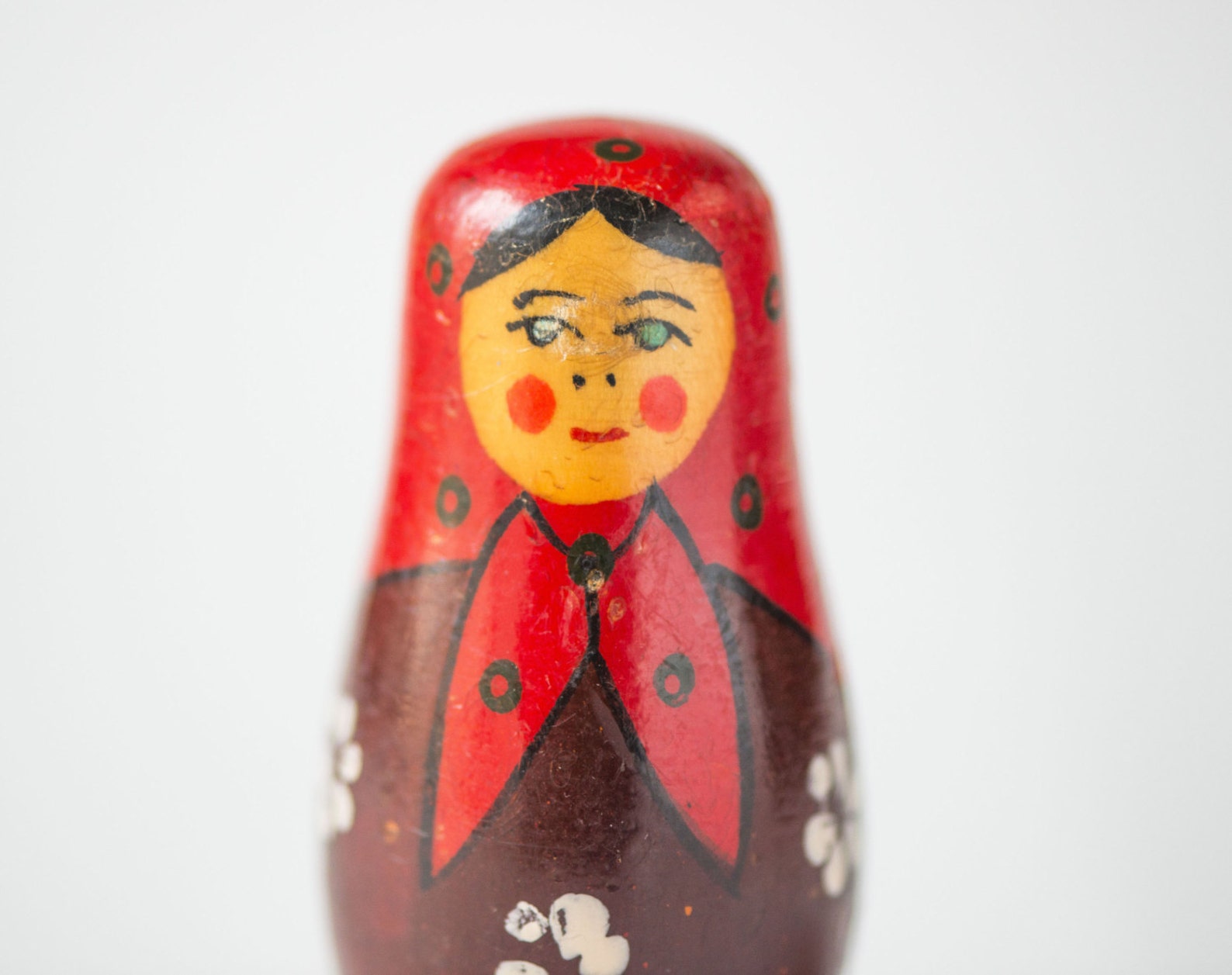 Vintage Matryoshka Small Nesting Doll Red Brown Matryoshka | Etsy