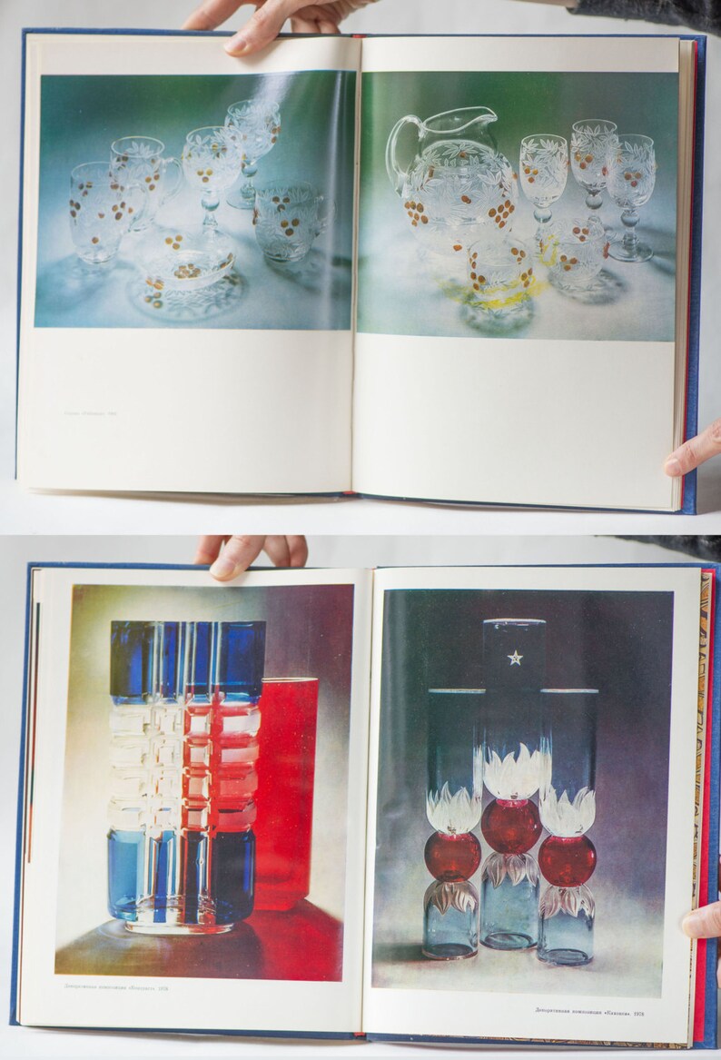Glass art book in Russian glass art reproductions colored | Etsy