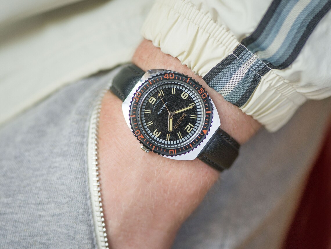 Chunky Quartz Watch Rocket, Black Watch Diver Style, Men's Watch Modern ...