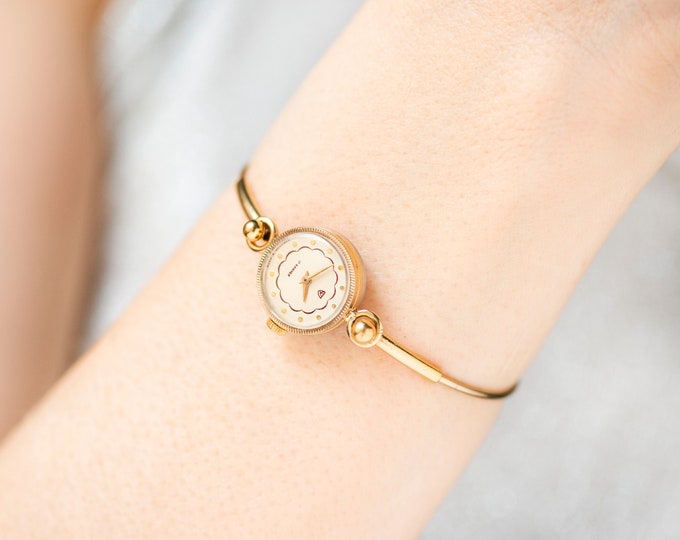 Women's Watch Tiny Ring Bracelet Gold Plated Seagull | Etsy