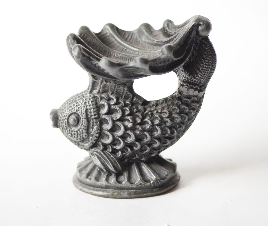 Retro Fish Figurine Stand, Heavy Metal Fish Figurine for Jewelry or ...