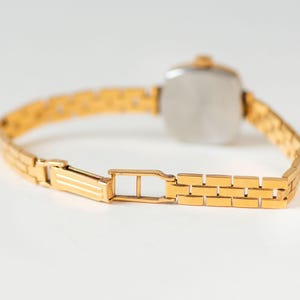 Women Cocktail Watch Gold Plated Square Seagull, Elegant Bracelet Evening Watch Sunburst Vintage ...