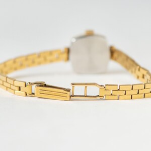 Women Cocktail Watch Gold Plated Square Seagull, Elegant Bracelet Evening Watch Sunburst Vintage ...