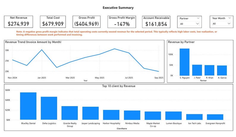 Power BI Firm Profitability Dashboard for CPA & Consulting Firms ...