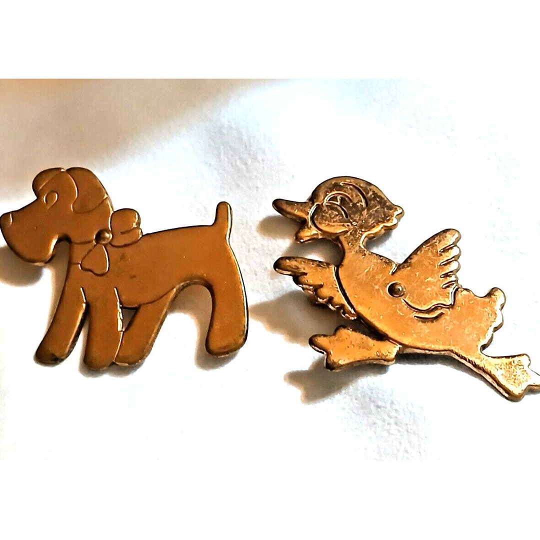 2 Disney Pins From the 1940s quackie the Duck and pal the Pup - Etsy