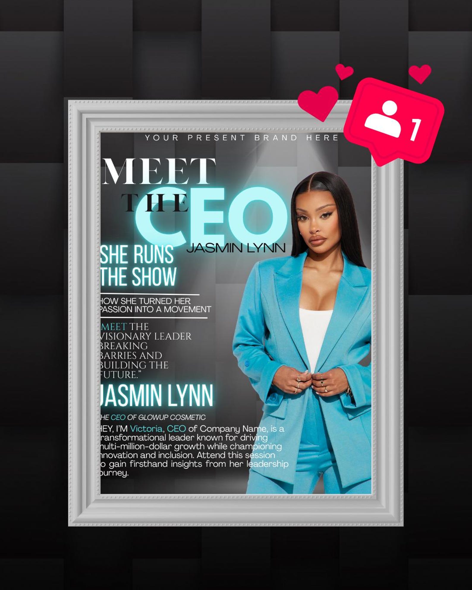 Meet the CEO Flyer, Magazine Style Canva Template, Business Owner ...