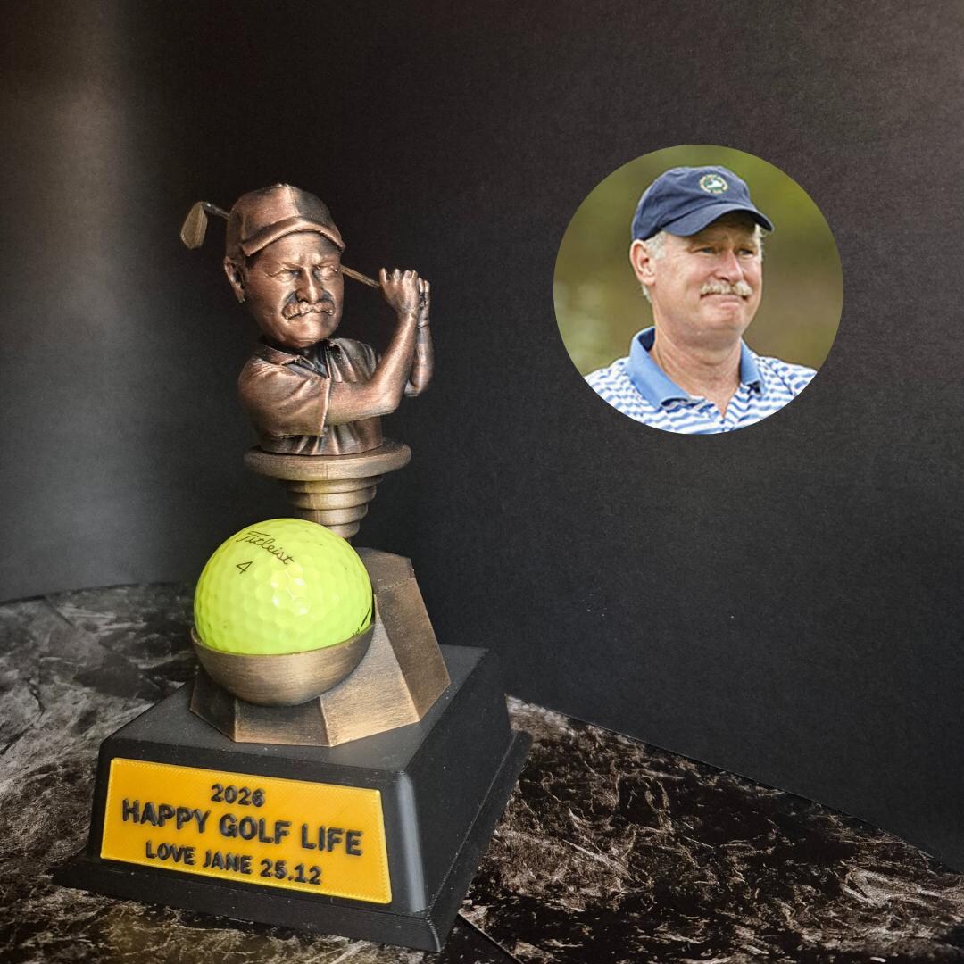 Custom 3D Face Golf Trophy, Personalized Funny Mini Me Statue Gift - Etsy
