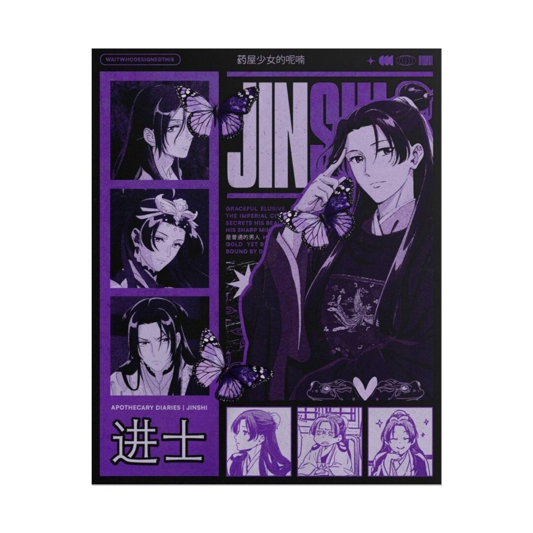 The Apothecary Diaries Jinshi Collage Poster | Purple Anime Wall Art - Etsy