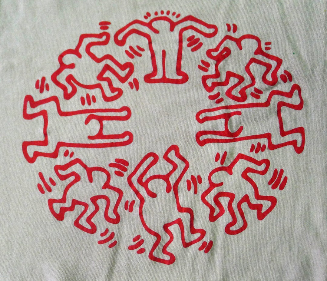 Vintage Keith Haring Circle of Men Dance T-shirt - Pop Art Graffiti - Etsy