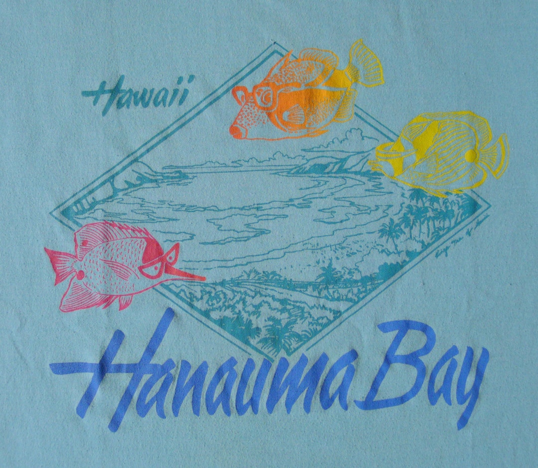 Vintage 80s Hanauma Bay Hawaii Blue T Shirt - Etsy