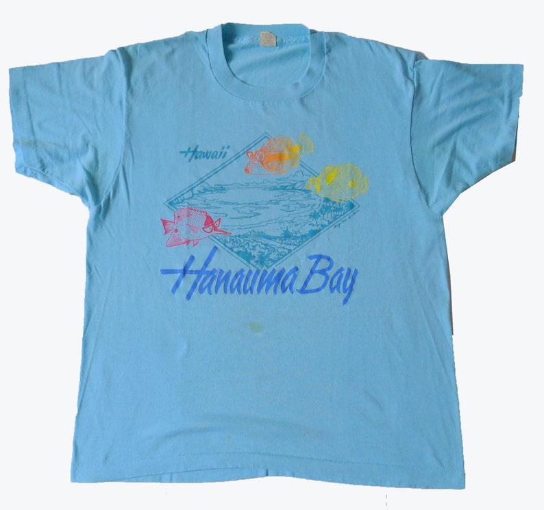 Vintage 80s Hanauma Bay Hawaii Blue T Shirt - Etsy