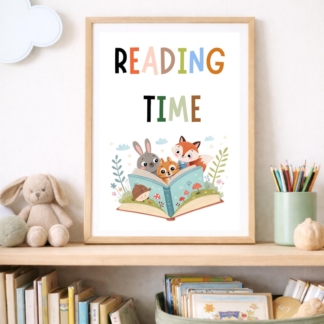 Reading Corner Poster for Children | Wall Decor for Learning to Read ...