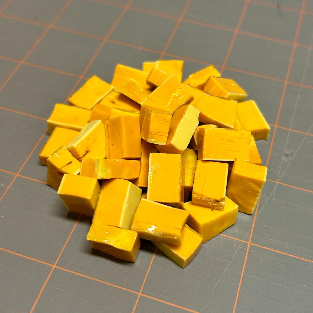 Vintage Italian SMALTI, Mango Yellow Orange Mosaic Hand-cut Art Glass ...