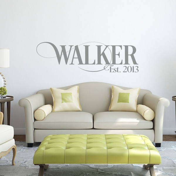 Last Name Decal - Etsy