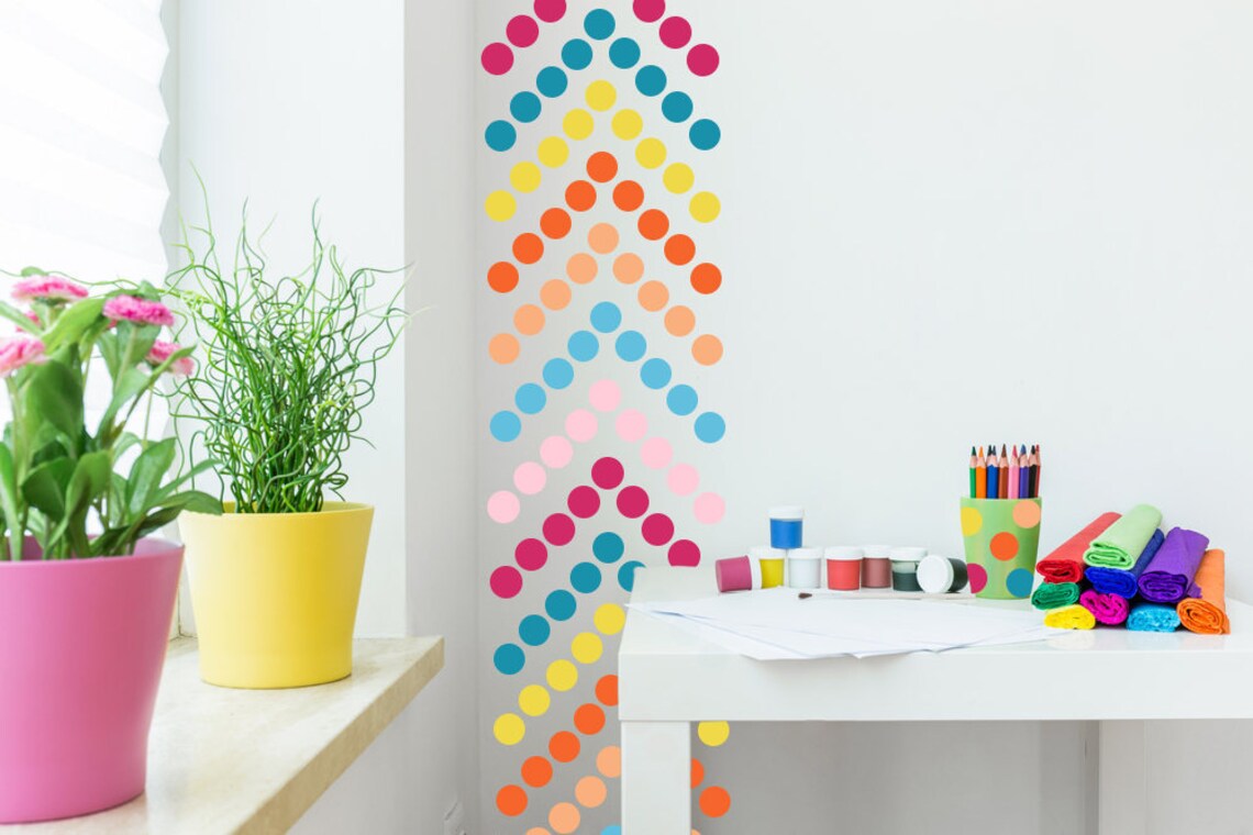 Polka Dots Wall Decal // Pastel Polka Dots // Nursery Wall - Etsy