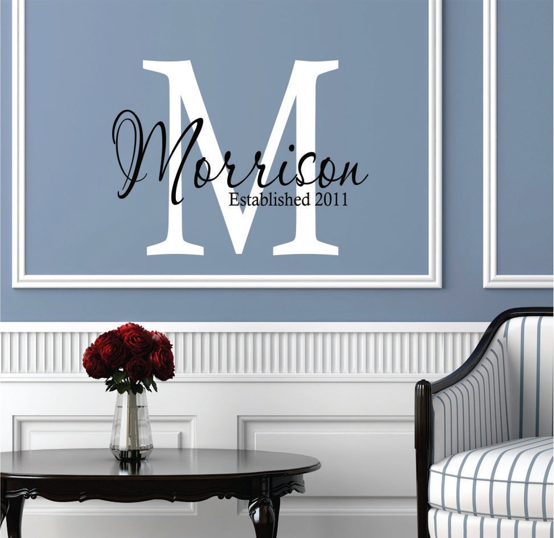 Custom Family Monogram Wall Decal Personalized Wedding Gift - Etsy