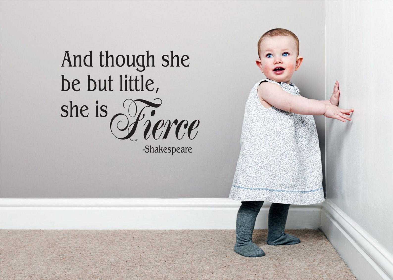 Shakespeare Quote Wall Decal // and Though She Be but Little - Etsy