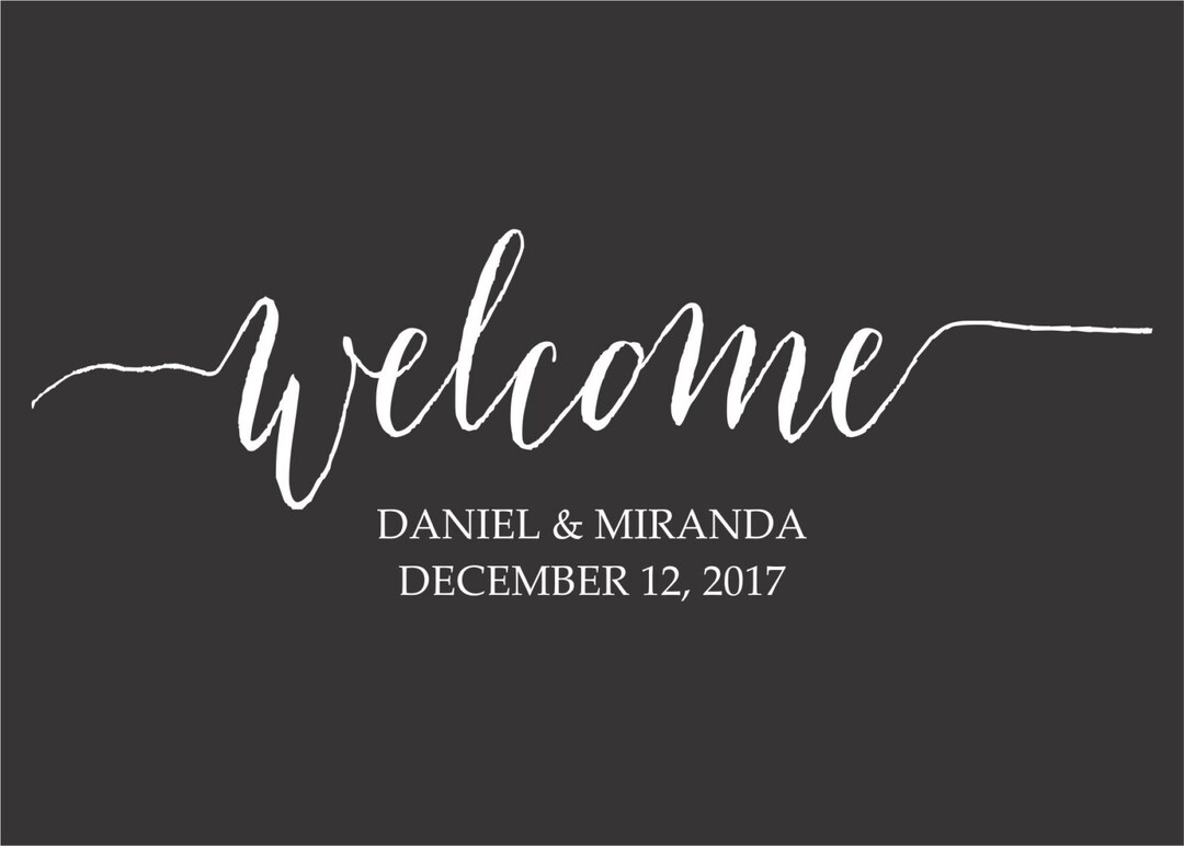 Custom Wedding Welcome Sign Decal Personalized Wall Decor for Special ...