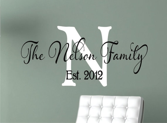 Custom Family Name Wall Decal // Customized Monogram Decal // | Etsy