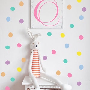 Rainbow Colored Dot Decals // Peel and Stick Dots // Nursery - Etsy