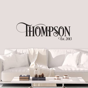 Custom Family Name Decal Personalized Family Name Last Name Wall Decal ...