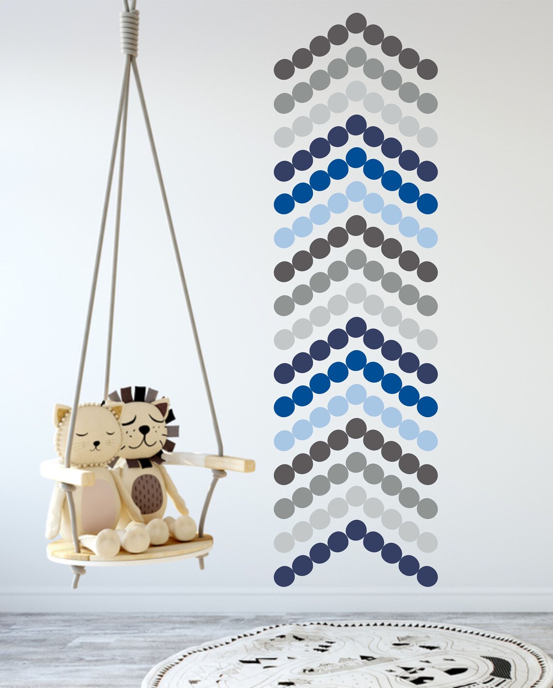 Rainbow Colored Dot Decals // Peel and Stick Dots // Nursery | Etsy