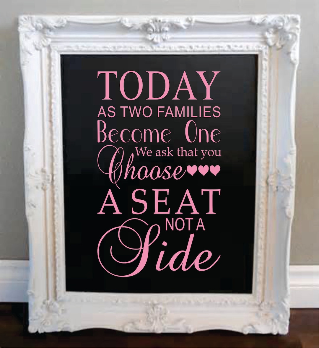 Unique Wedding Vinyl Wall Decal for Marriage Ceremony Seating - Etsy