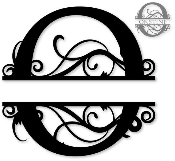 Flourished Split Monogram SVG O Digital Download - Etsy