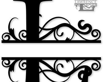 Flourished Split Monogram SVG M | Etsy