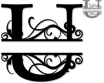 Flourished Split Monogram X | Etsy