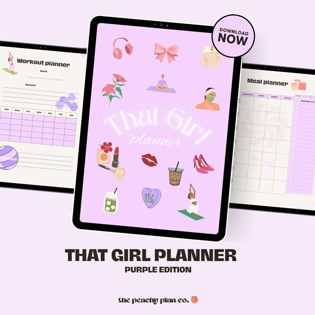 Lilac Digital Planner | Productivity Planner: That Girl Collection - Etsy