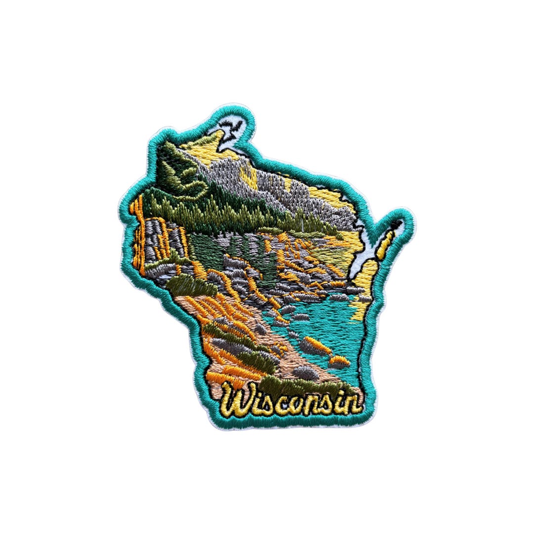 Wisconsin State Map Nature 3" Embroidery Travel Patch, Iron On/sew on ...