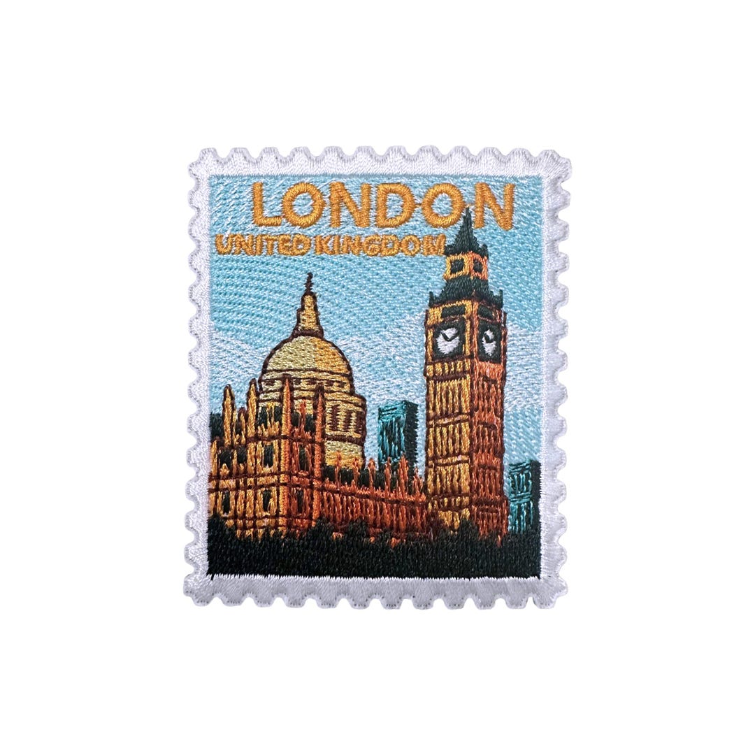 London Big Ben Stamp 3 Inches Embroidery Travel Patch, Iron On/sew on ...