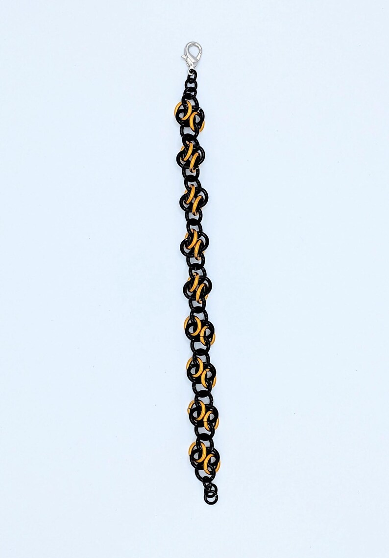 Anodized Aluminum Byzantine Modern Armor Chainmail Bracelet, Black and ...