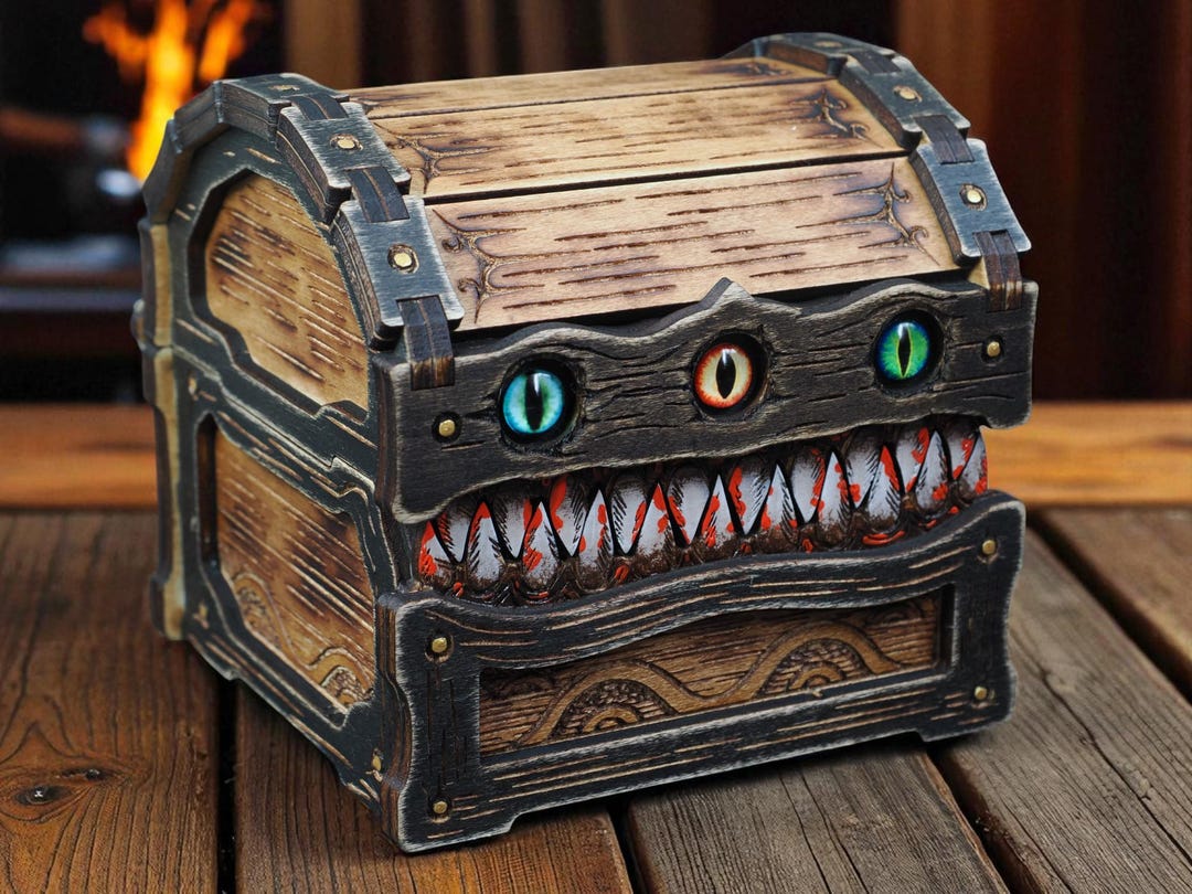 Kishin Style Mimic Dice Box – RPG Treasure Chest With Velvet Interior ...