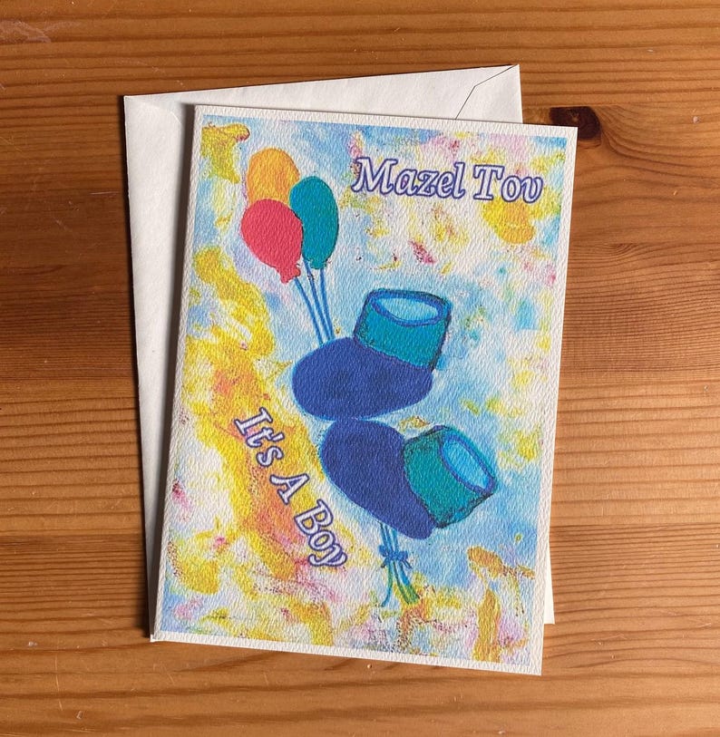 Mazel Tov It’s a Boy Card – Jewish Baby Boy Congratulations ...